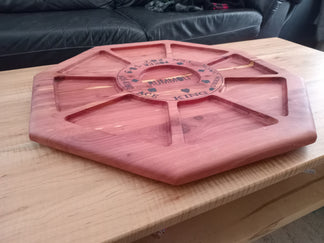 Handcrafted Wood Rummoli game boards. Lazy Susan option. – Verns-Urns