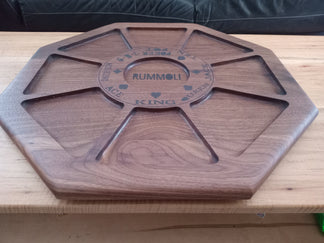 Handcrafted Wood Rummoli game boards. Lazy Susan option. – Verns-Urns