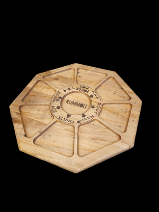 Handcrafted Wood Rummoli game boards. Lazy Susan option. – Verns-Urns